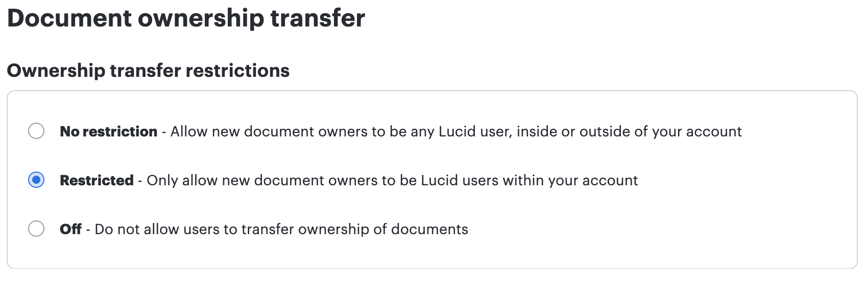 Lucid admin panel: Security settings – Lucid