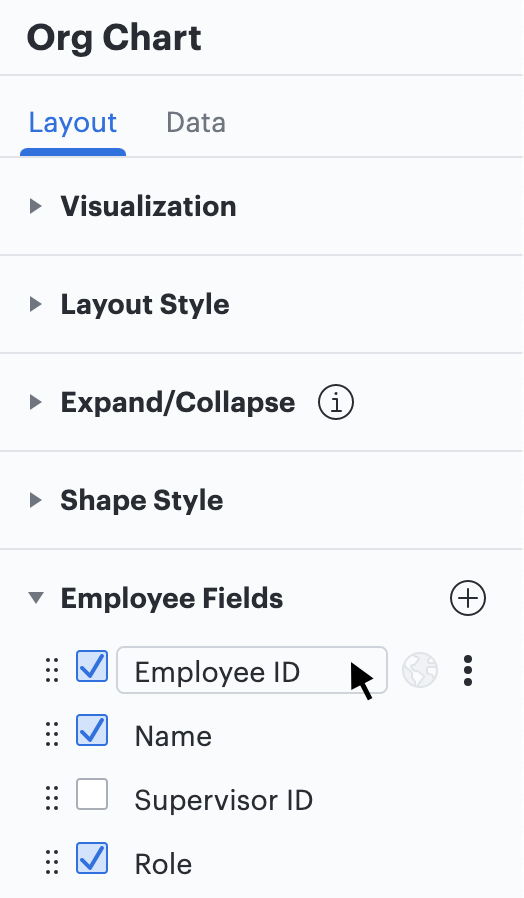 Setting A Default Field Arrangement For Org Chart Boxes In Lucidchart 3834