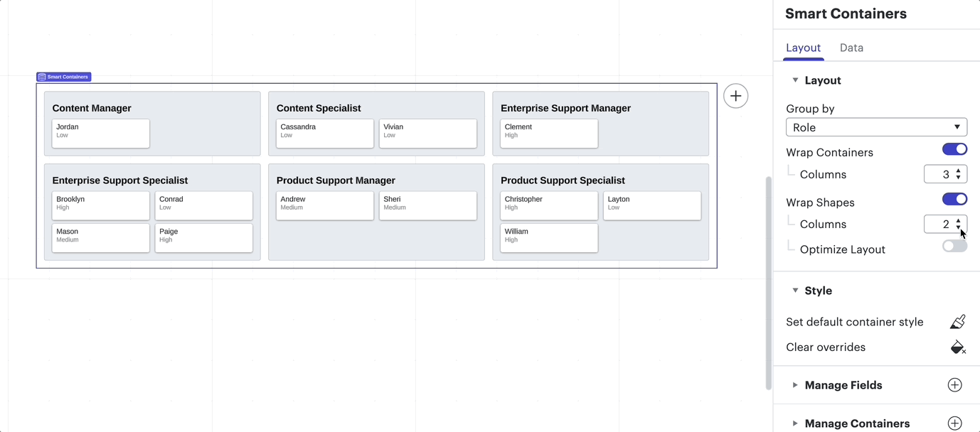 Visualize data with Smart Containers – Lucid