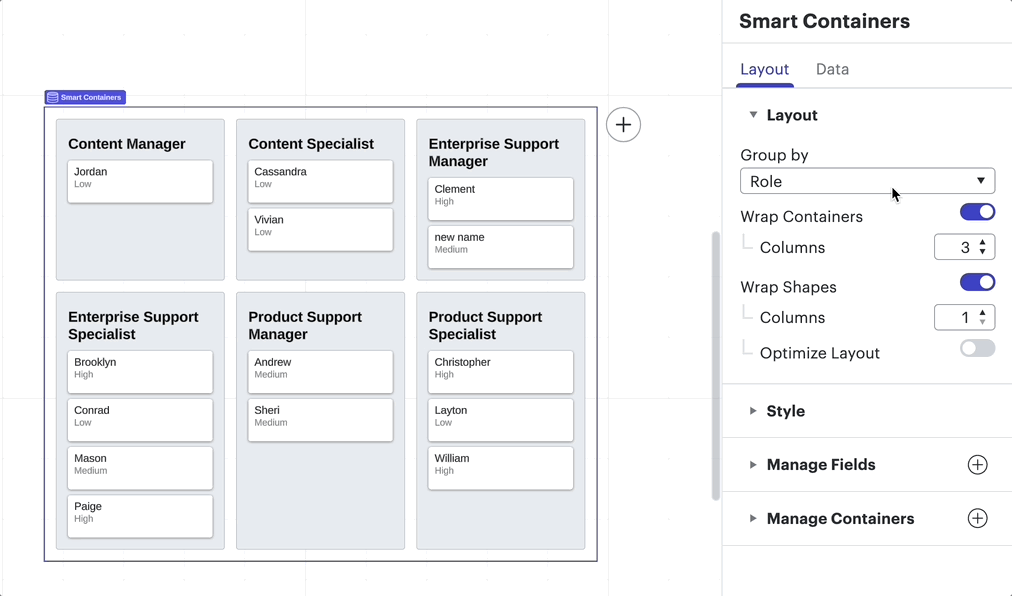 Visualize data with Smart Containers – Lucid