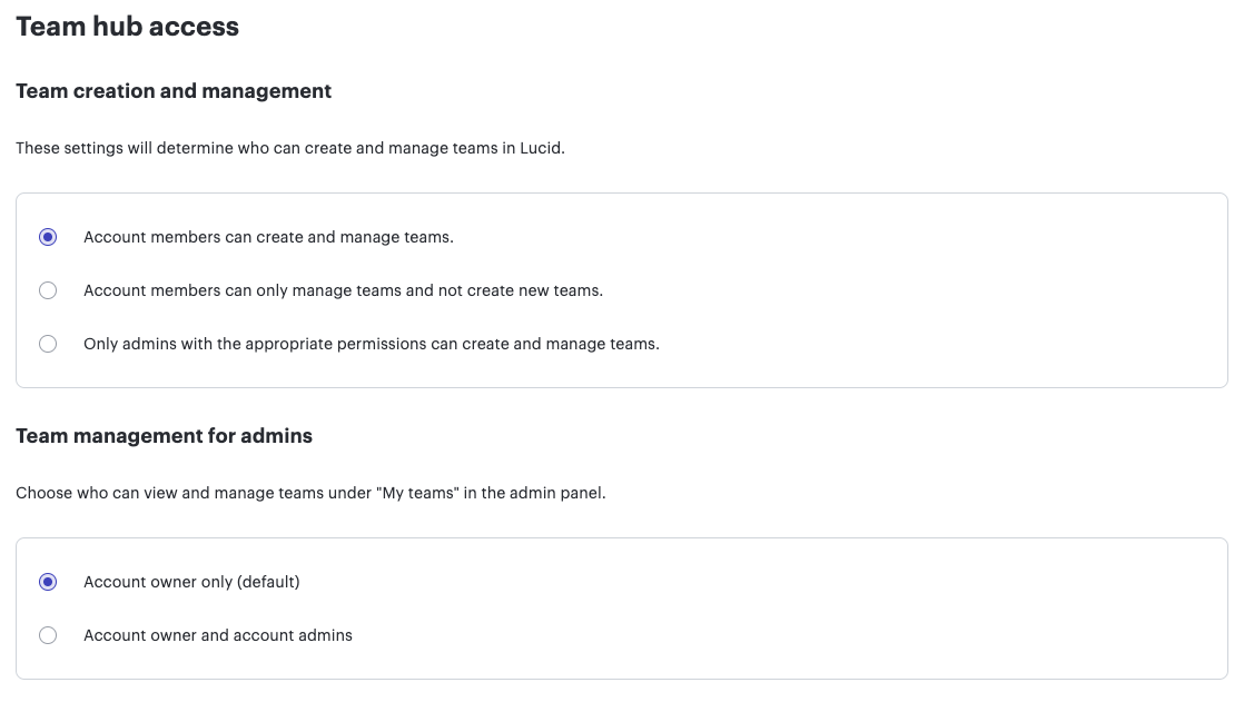 Lucid admin panel: Security settings – Lucid