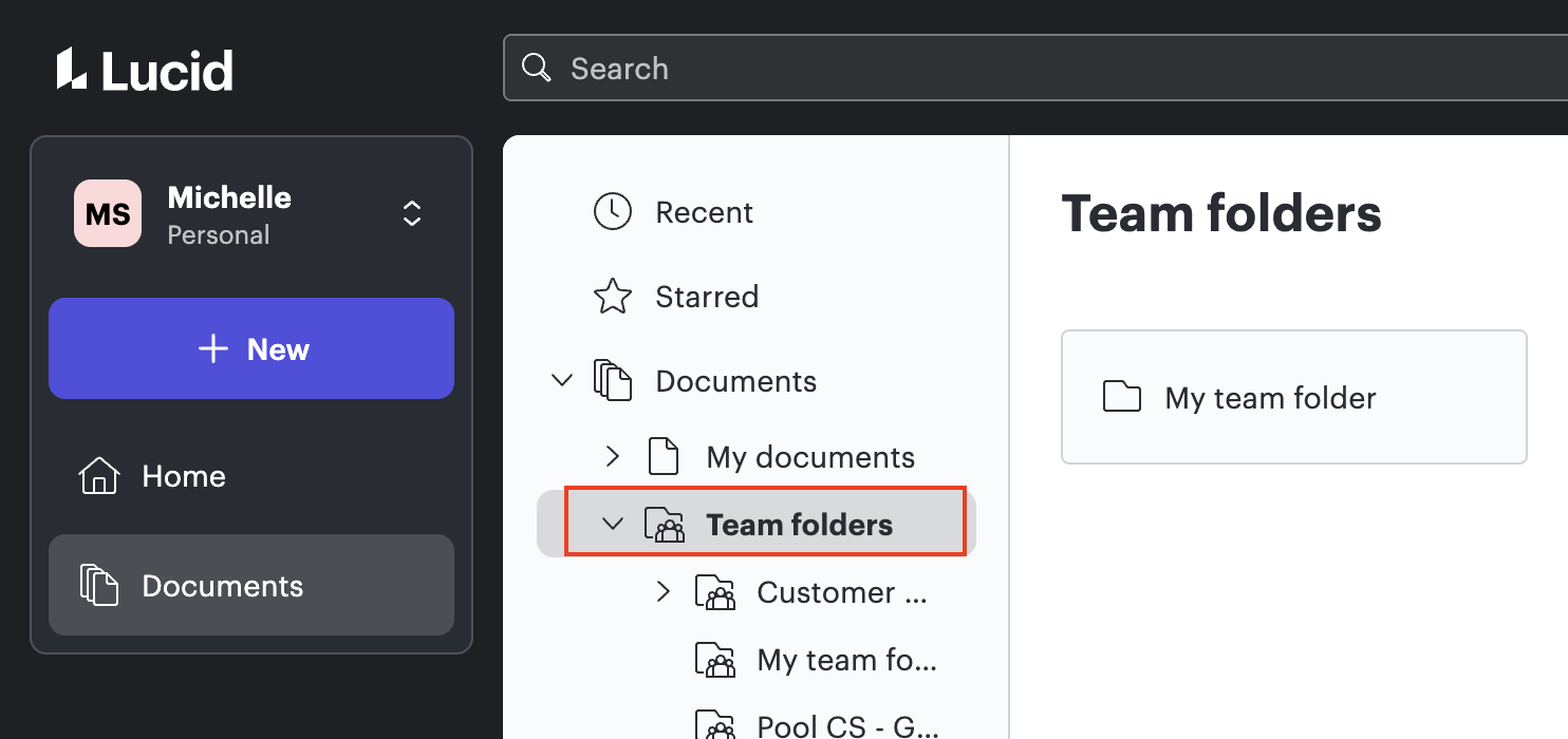 Create team folders – Lucid
