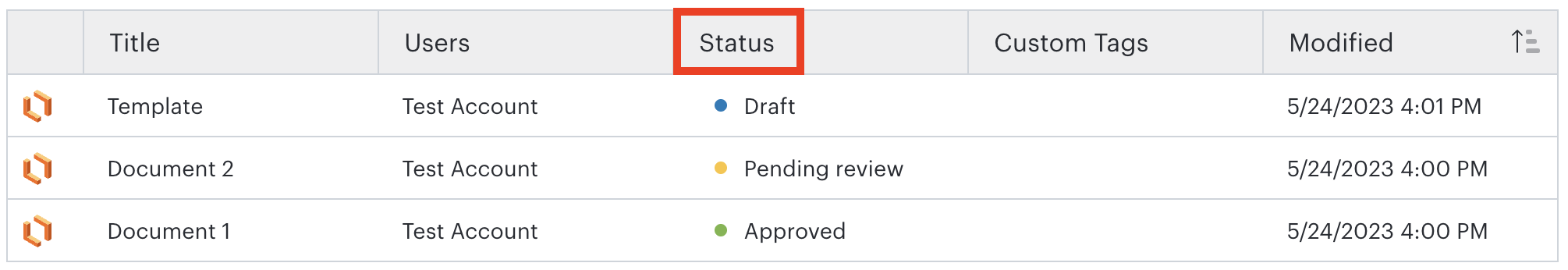 Manage document status and set classification – Lucid